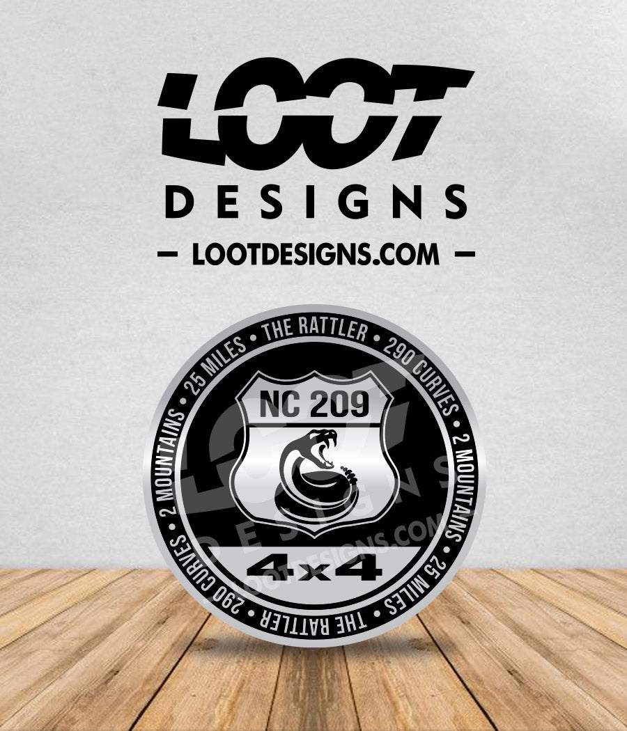 THE RATTLER - NC 209 Badge for Offroad Vehicle – Loot Designs